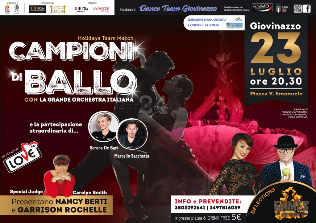Campioni di Ballo 2017 a Giovinazzo, giuria d'eccezione con Garrison ...