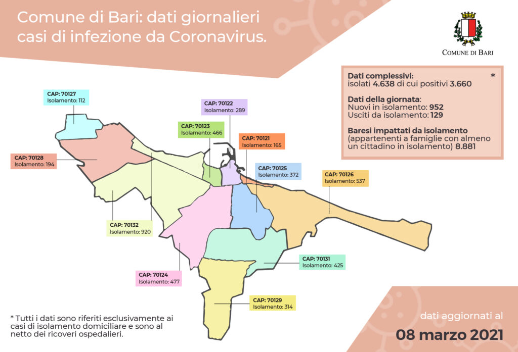 Covid a Bari, la mappa dei quartieri: a San Girolamo e San Paolo ...